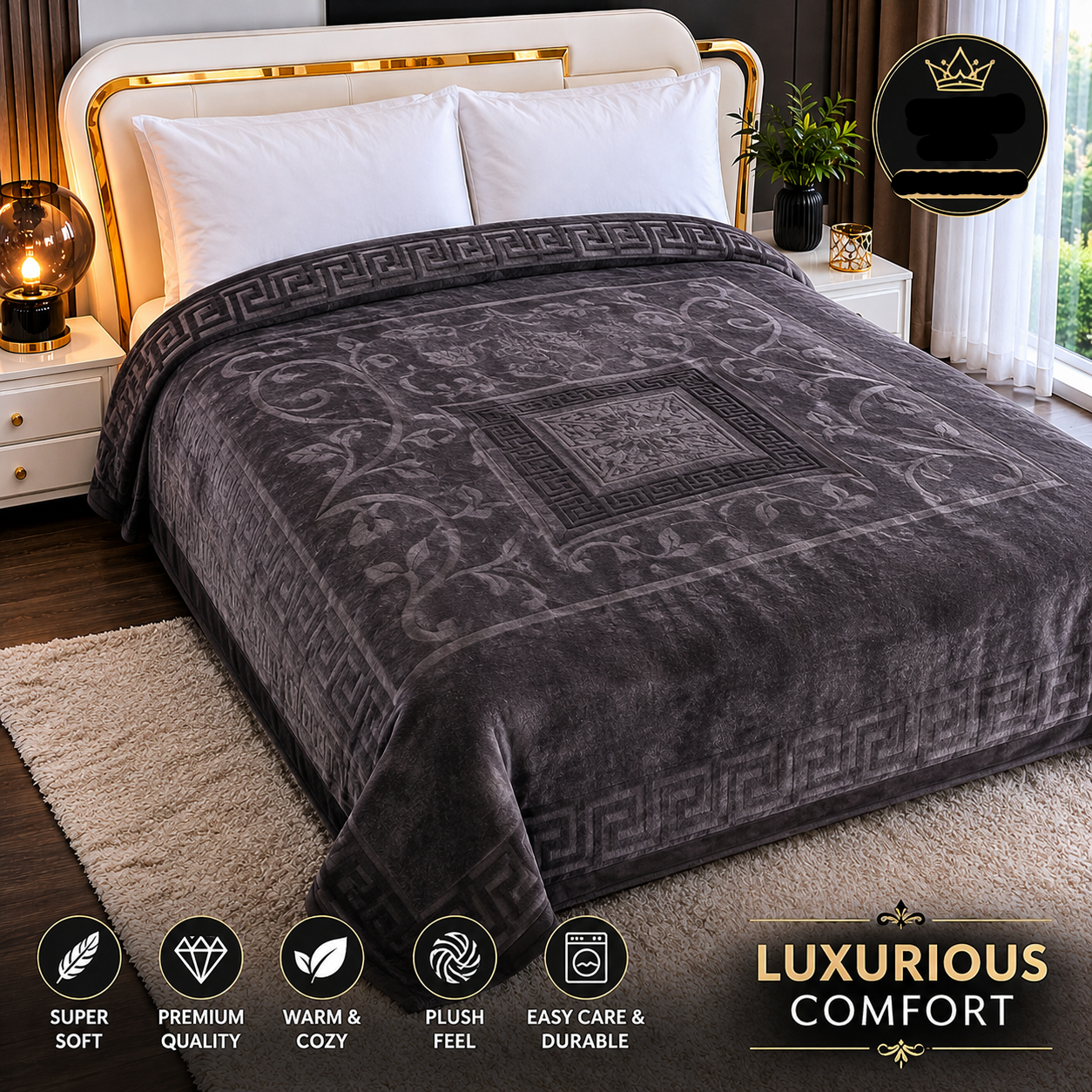 King Size Mink Double-Ply Blanket 220 x 240cm | Warm Winter Blanket ...